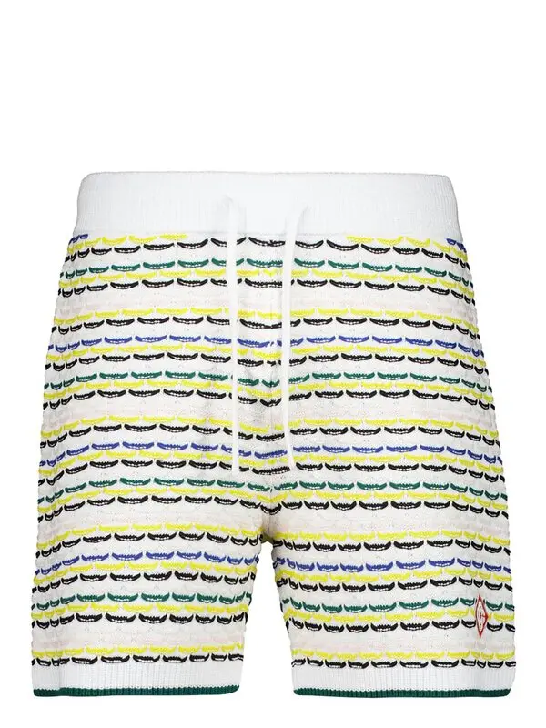 Casablanca Tuck Stitch Patterned Shorts - Multicolour