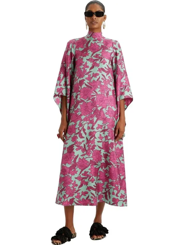 La DoubleJ Lilium Waterfall Midi Dress - Purple