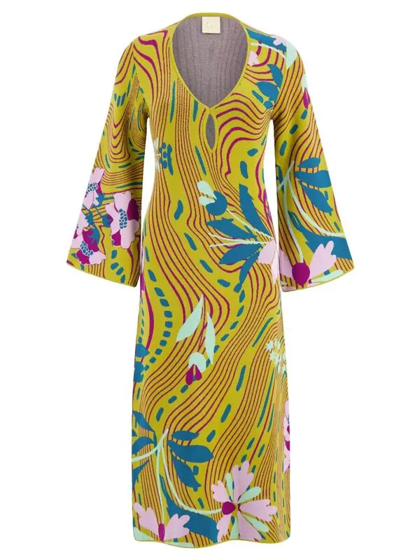 PAULA Varvara Floral Psic Jacquard Dress - Multicolour