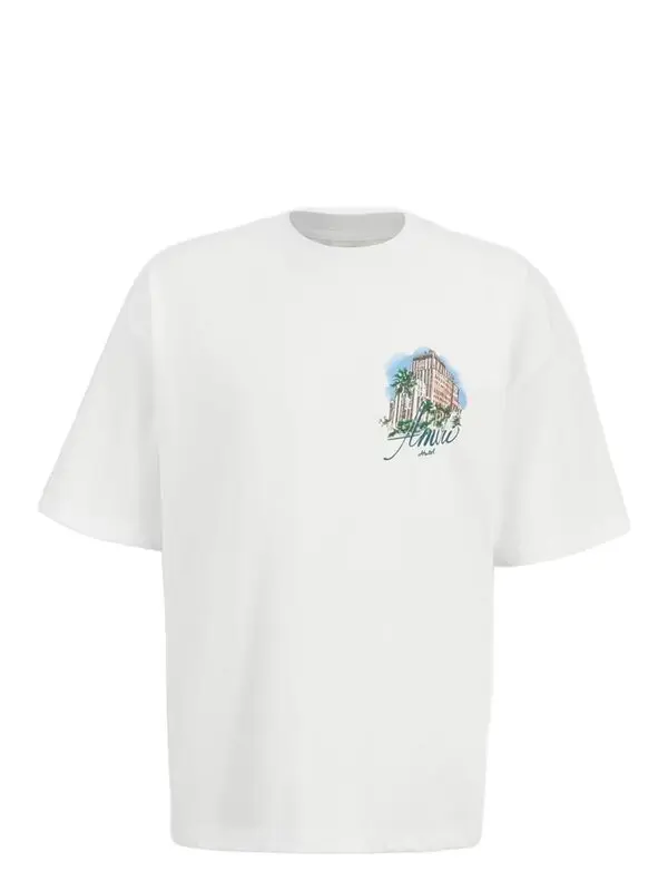 Amiri White Oversized Hotel Print T-shirt - Multicolour