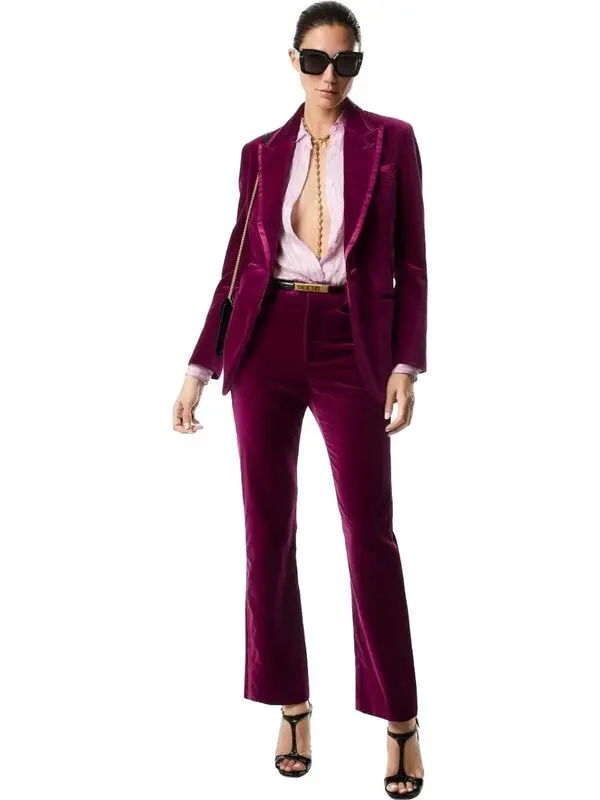 TOM FORD Velvet Wallis Tuxedo Pants - Purple