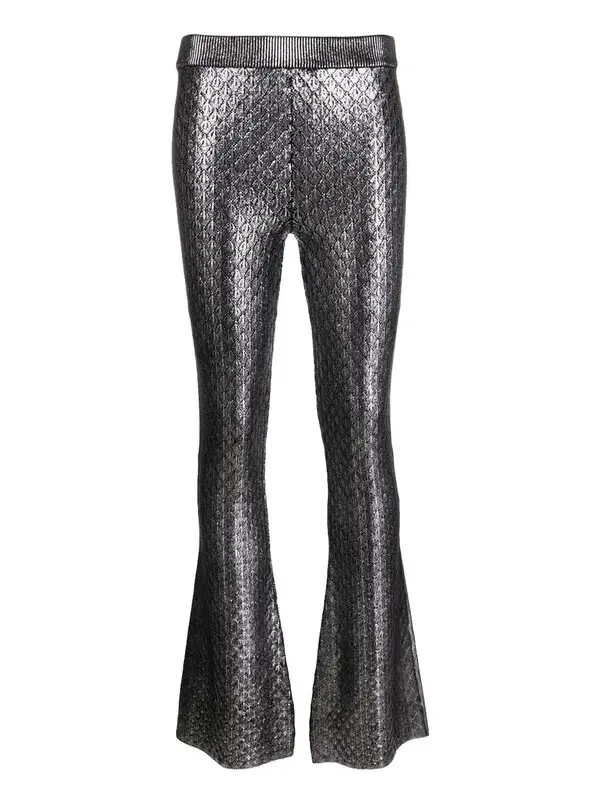 Rabanne Metallic Flared Trousers - Grey