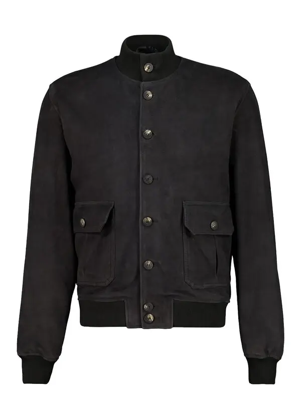 Frescobol Carioca Suede Bomber Jacket - Grey