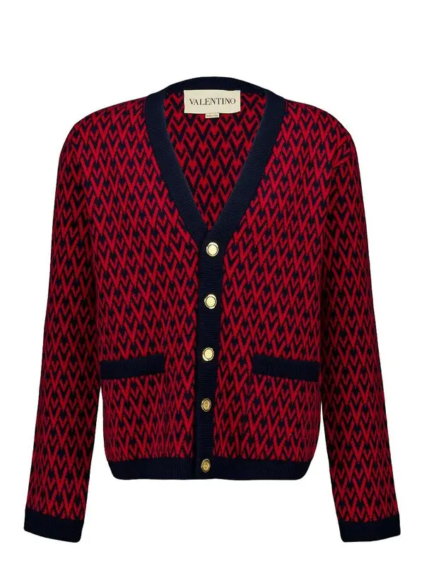 Valentino Garavani Wool Jacquard Cardigan - Multicolour