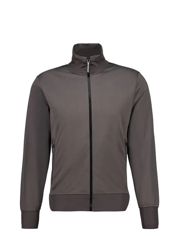 Palm Angels Track Jacket With Back Curved Logo - Grey
