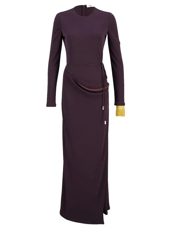 Fendi Draped Crêpe Jersey Dress - Purple