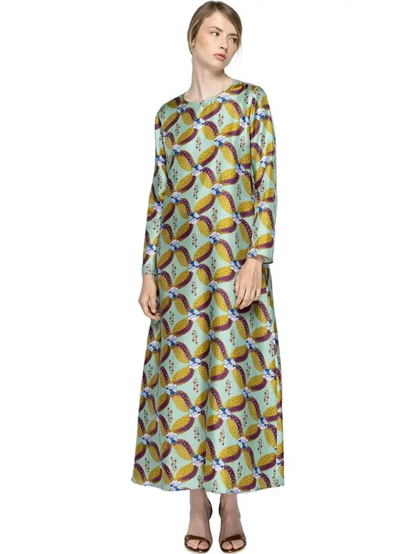PAULA Aquageo Printed Silk Twill A-line Dress - Multicolour