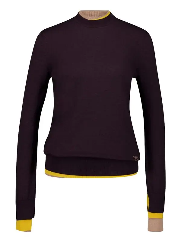 Fendi Logo Jacquard Wool-blend Jumper - Purple