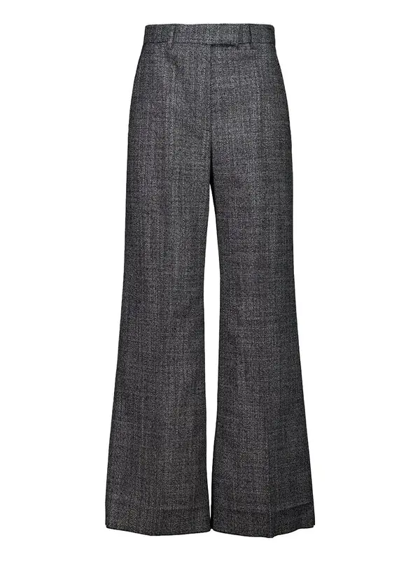 Valentino Garavani Wool Mouliné Palazzo Trousers - Grey