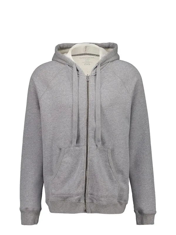 Majestic Filatures Organic Cotton Zipped Hooded Sweatshirt - Grey