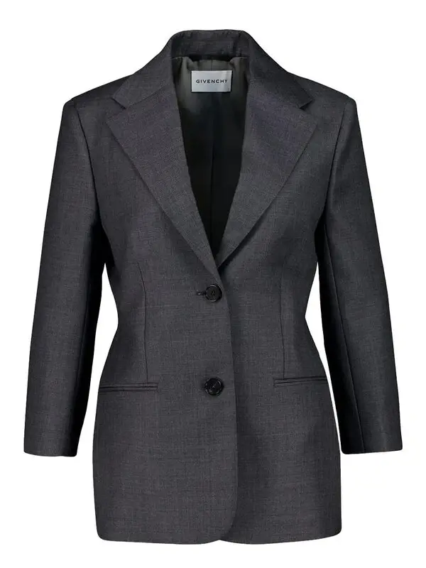 Givenchy Mix Wool Single-breasted Blazer - Grey