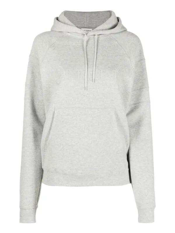 Saint Laurent Cotton Fleece Hoodie - Grey