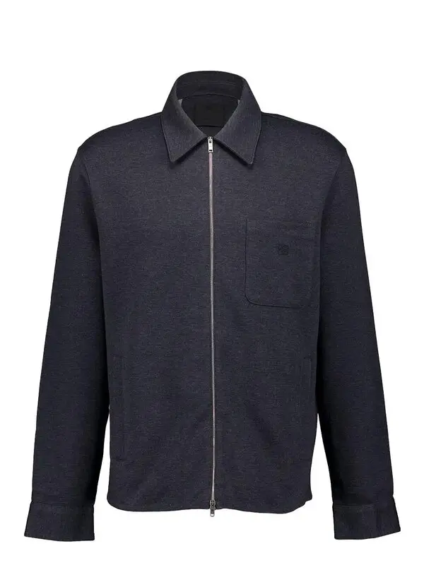 Givenchy Dark Zipped Jersey Shirt - Grey