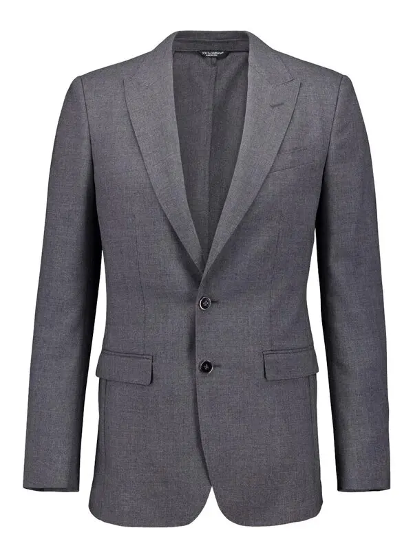 Dolce & Gabbana Single-breasted Wool Taormina Jacket - Grey