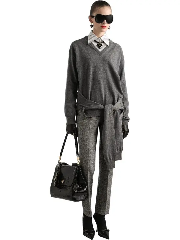 Dolce & Gabbana V-neck Cashmere Pullover - Grey