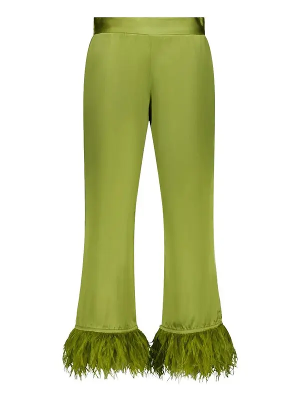 PAULA Flared Feather Pants - Green