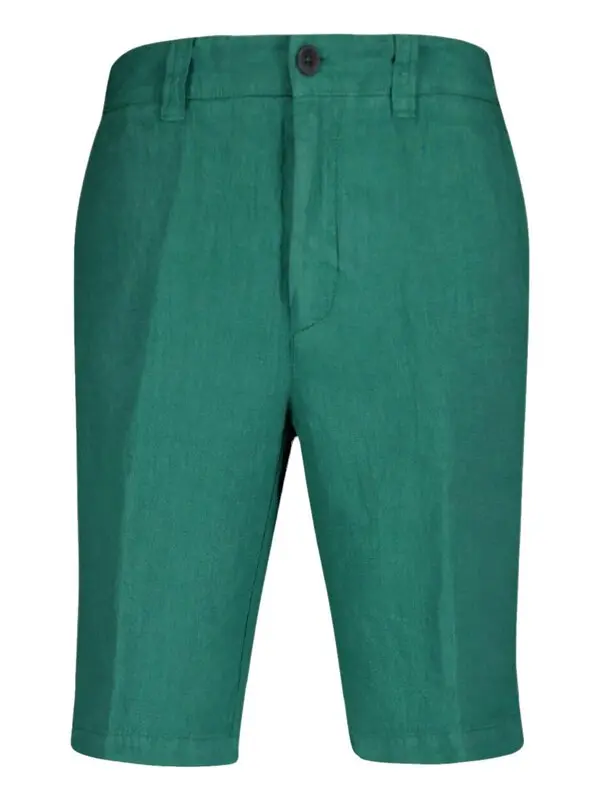 120% Lino Linen Bermuda Shorts - Green