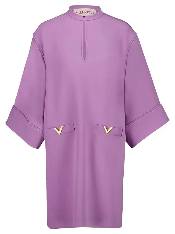 Valentino Garavani Mini Dress In Cady Couture Silk - Purple