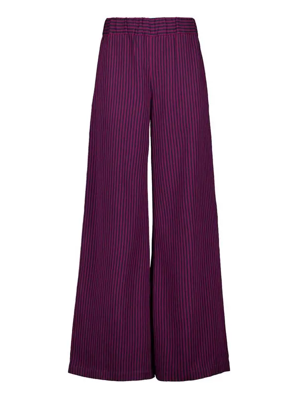 PAULA Hydrilla Graphe Hand-woven Striped Pants - Purple