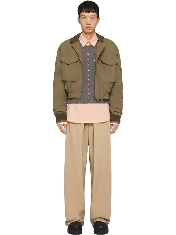 Givenchy Cotton Cropped Bomber Jacket - Green