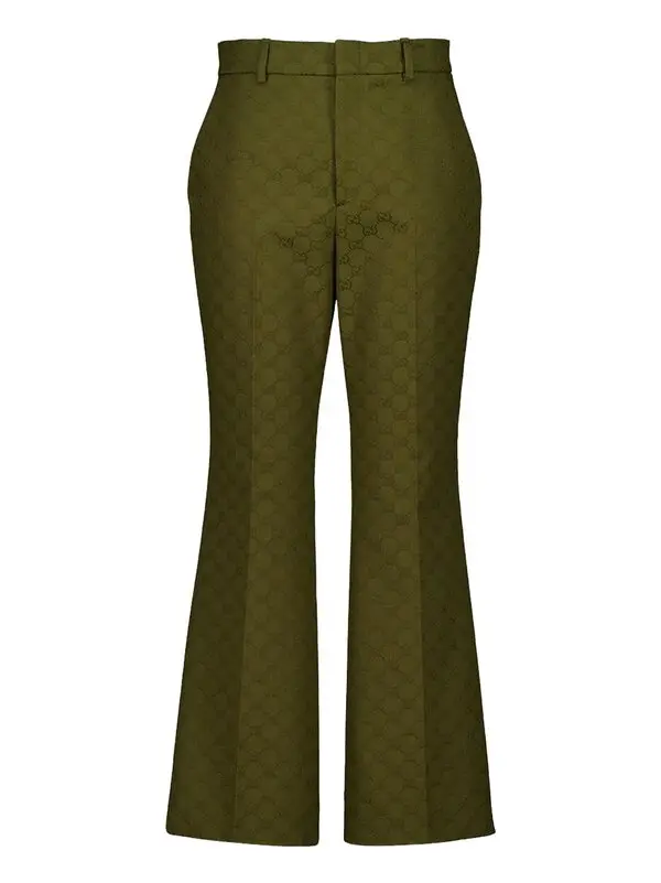 Gucci Gg Canvas Tailored Trousers - Green