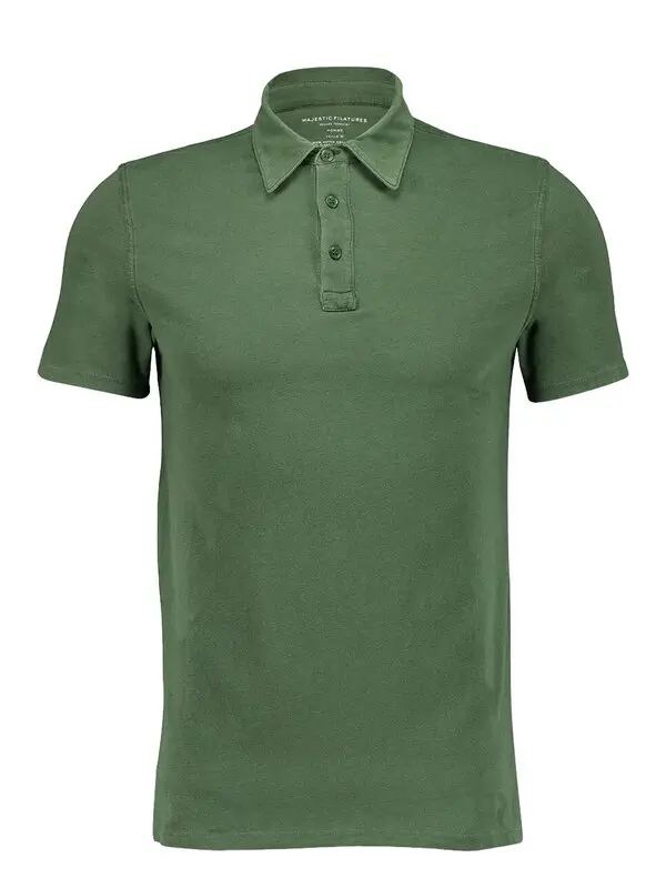 Majestic Filatures Tuscan Organic Cotton Short-sleeved Polo - Green