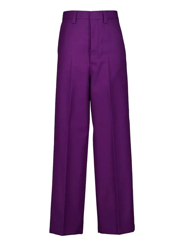 Ami Pleated Wool Pants - Purple