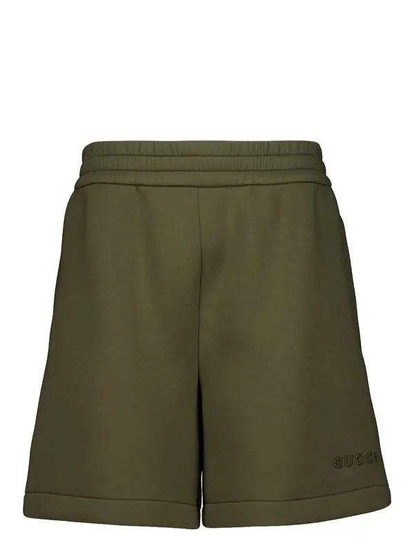 Gucci Embroidered Jersey Shorts - Green