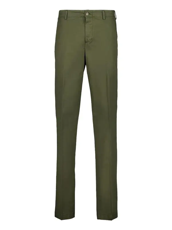 Boglioli Khaki Regular Fit Cotton Trousers - Green