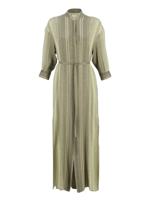 Zeus+dione Textured Silk Shirt Dress - Green