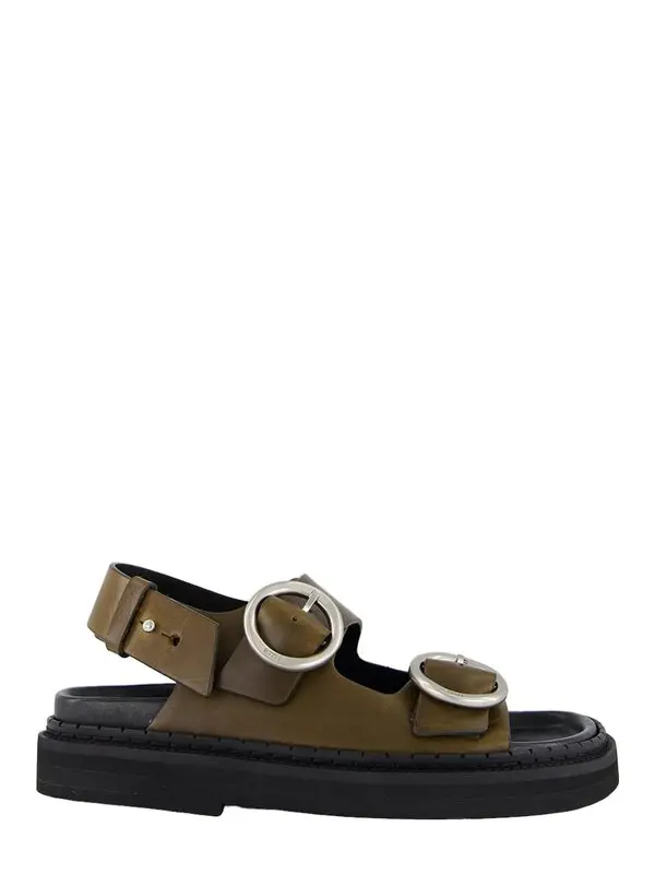Ami Leather Fussbet Sandals - Green