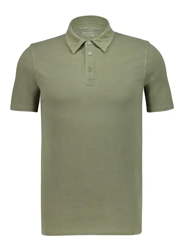 Majestic Filatures Army Organic Cotton Short-sleeve Polo - Green