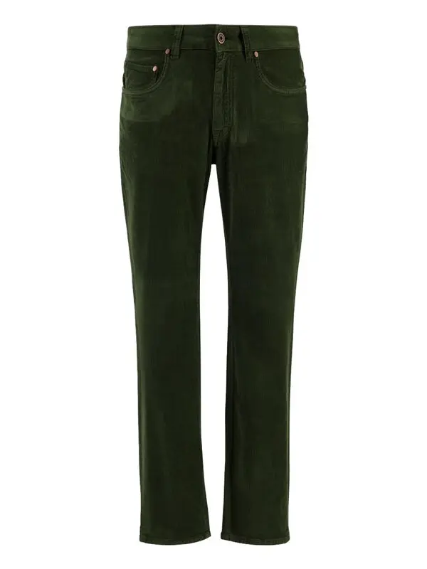 Boglioli Regular Fit Corduroy Trousers - Green