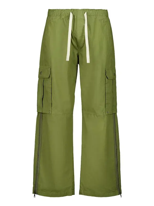 Palm Angels Army Cargo Pants With Curved Logo - Green