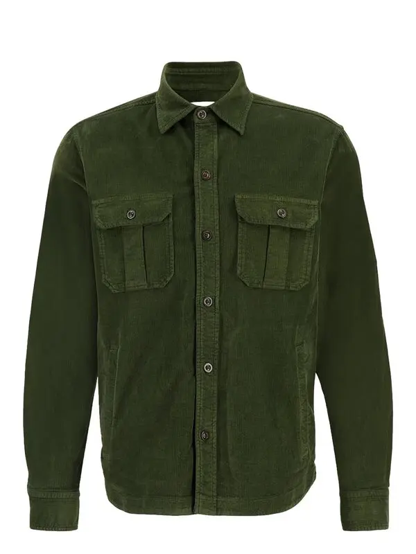 Boglioli Cotton Overshirt With Pockets - Green
