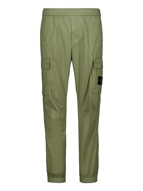 Stone Island Military Stretch Cotton Cargo Trousers - Green
