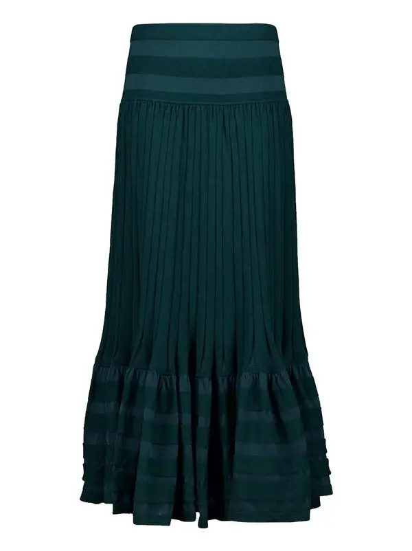 Zimmermann Gathered Midi Skirt - Green