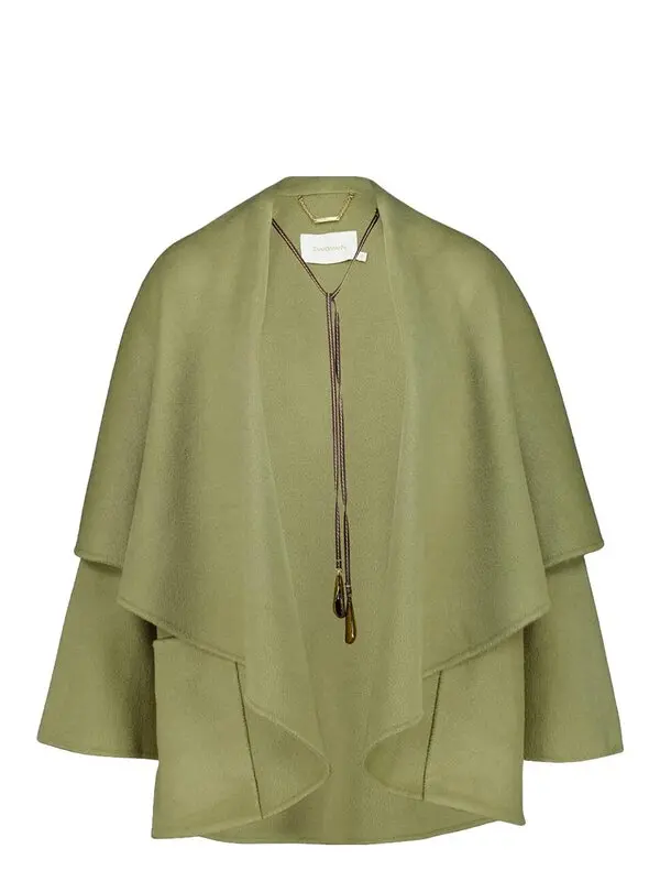 Zimmermann Palm Rebellion Tie Neck Cape - Green