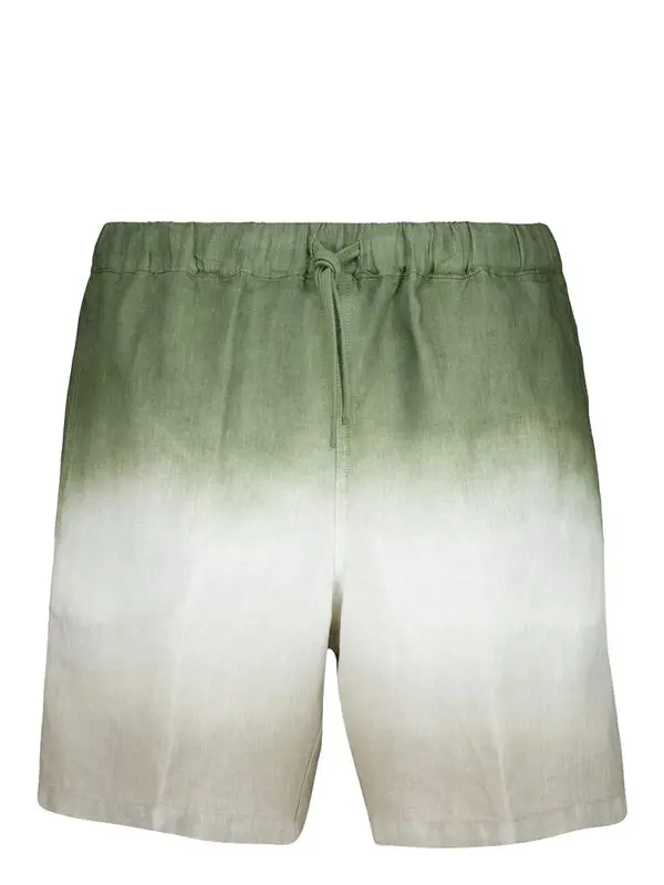 120% Lino Faded Linen Bermuda Shorts - Green