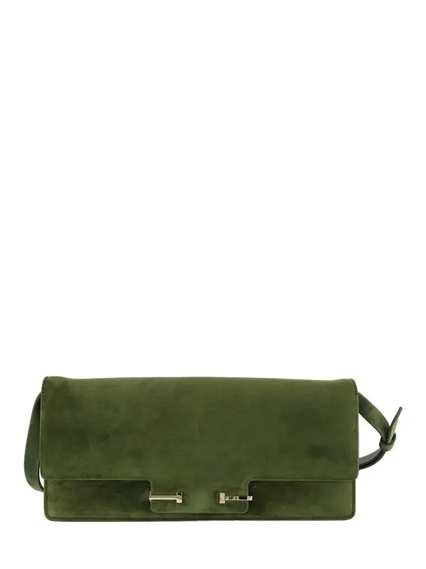 TOM FORD Cashmere Suede East/west Shoulder Bag - Green