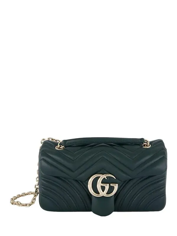 Gucci Gg Marmont Leather Shoulder Bag - Green