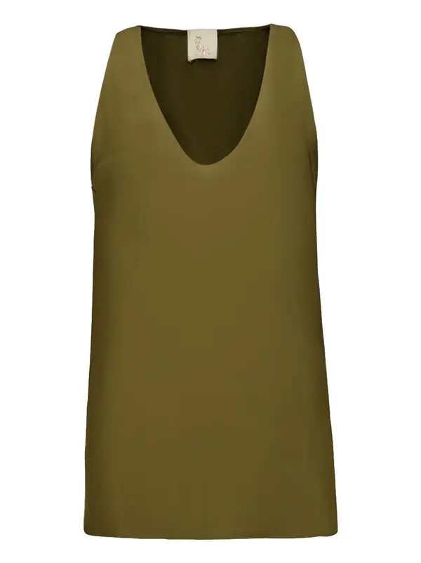 PAULA Serena Fir Silk Tank-top - Green