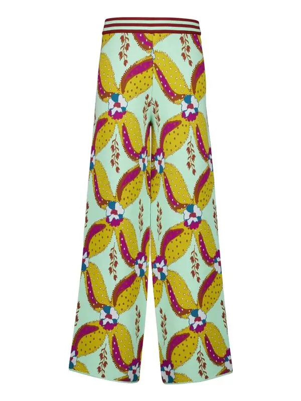 PAULA Aquageo Jacquard Wide-leg Pants - Green