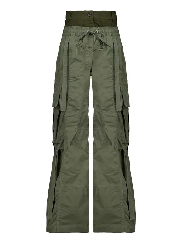 Dolce & Gabbana Waxed Faille Cargo Trousers - Green