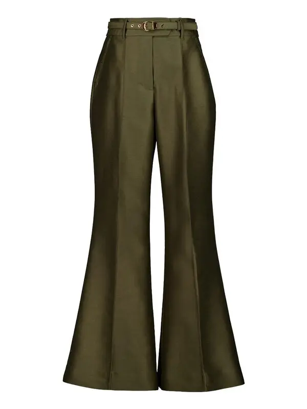 Zimmermann Rebellion Structured Flare Trousers - Green