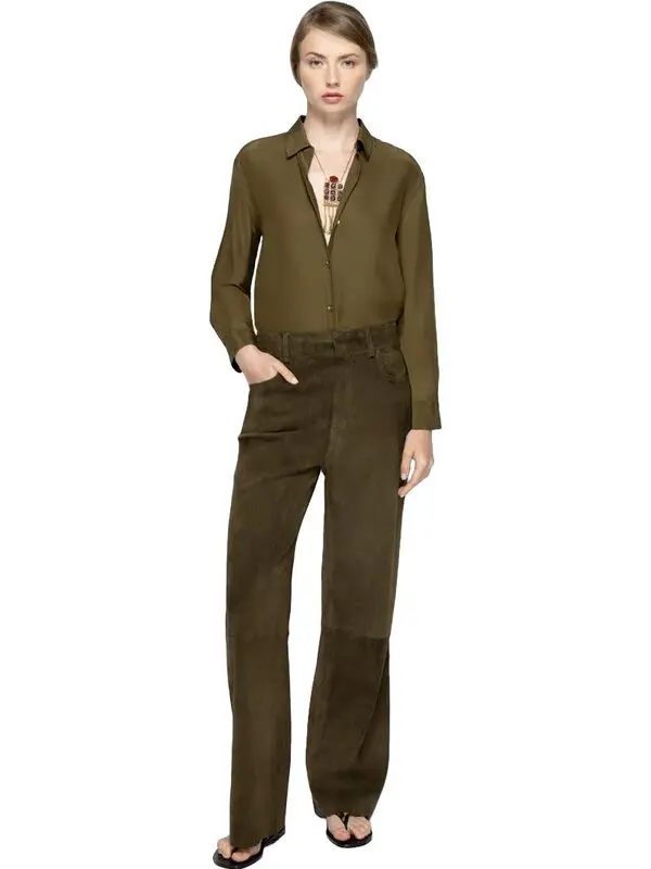 PAULA Ametista Fir Silk Shirt - Green