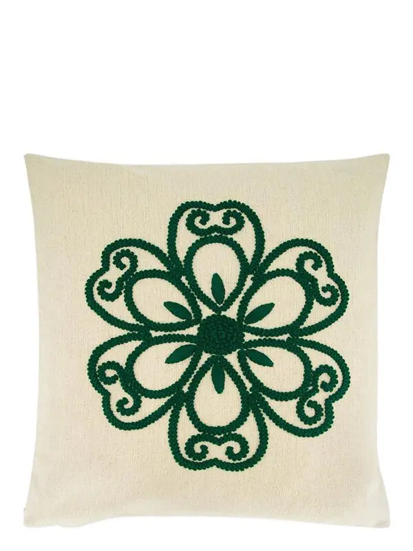 HOUSE OF CAPRICORN Handmade Florea Linen Cushion - Green