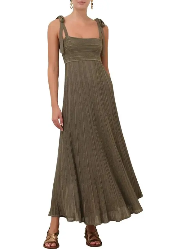 Zimmermann Wanderlust Metallic Maxi Dress - Green