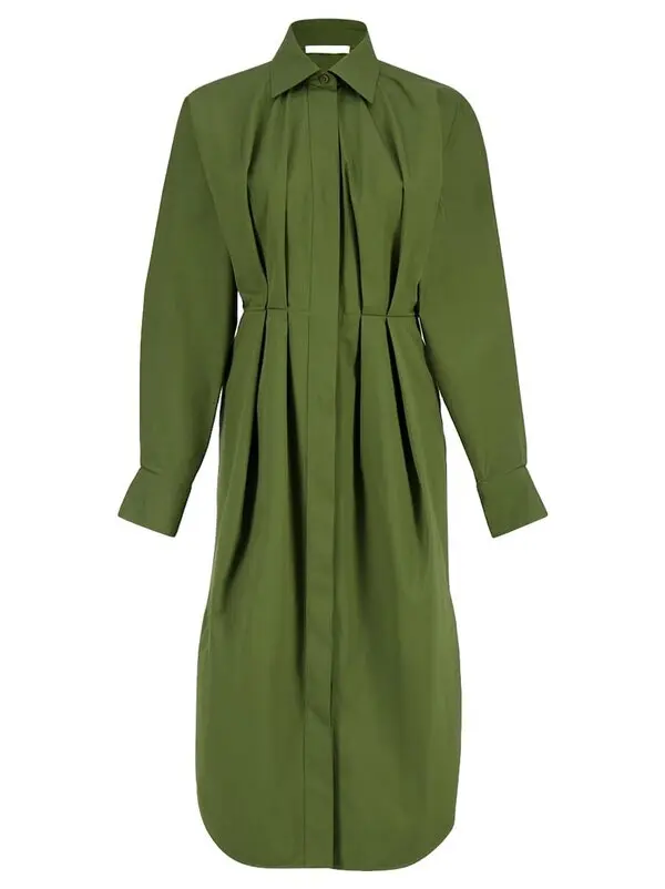 Givenchy Cotton Poplin Shirt Dress - Green