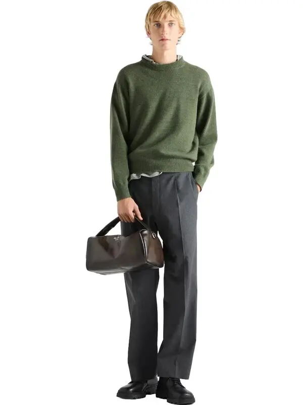 Prada Military Re-cashmere Crew-neck Sweater - Green